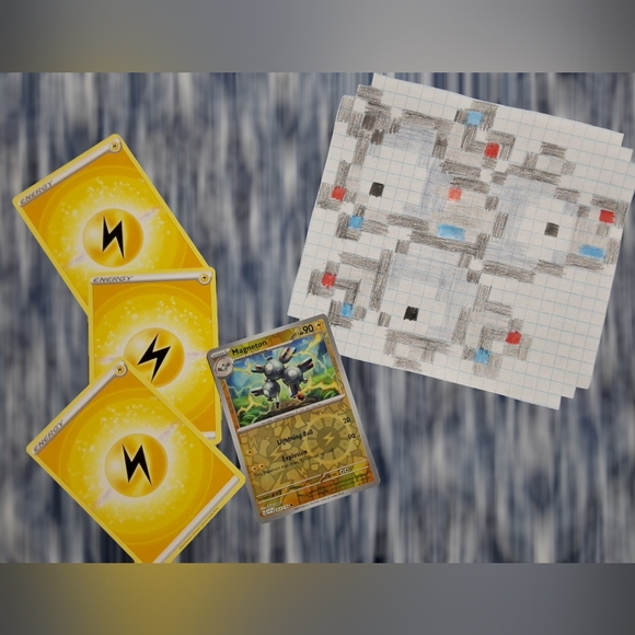 Pokemon | Toys | Magneton 3 Energy Cards Pixel Art | Poshmark